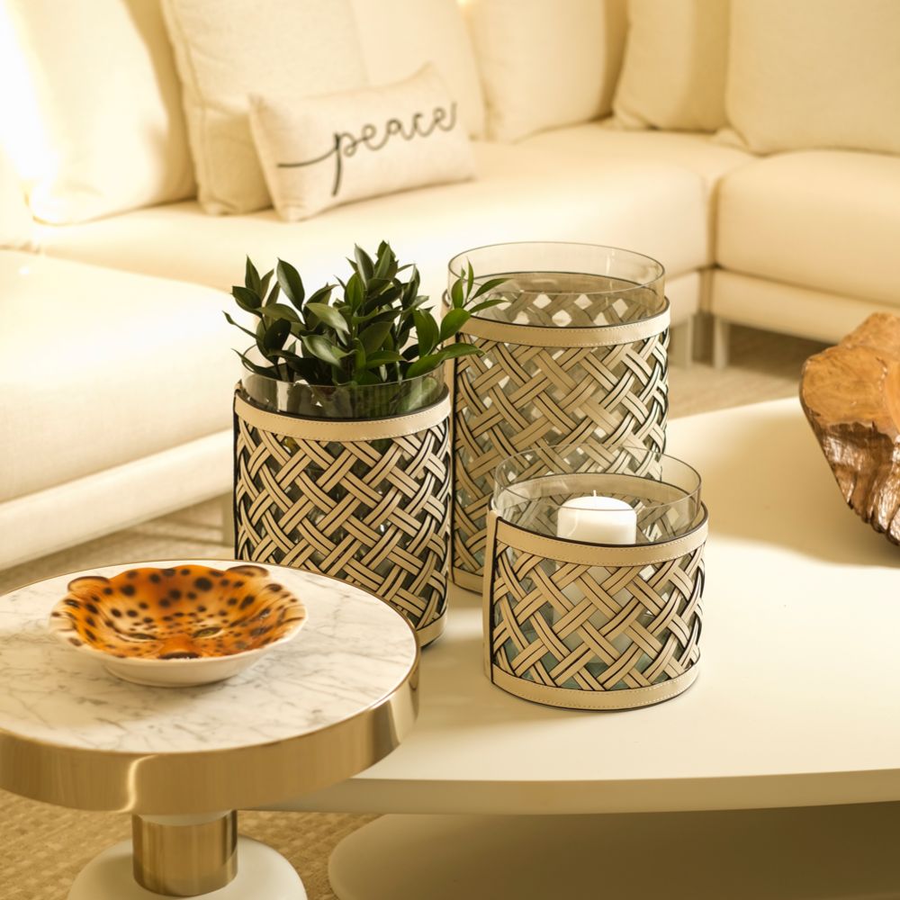 VASO TRAMA DUPLA DE VIDRO M 29CM - Tutto per la Casa